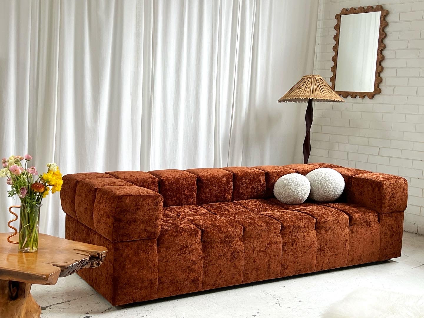 Custom Vintage Sculptural Burnt Copper Sofa – Mood Objects
