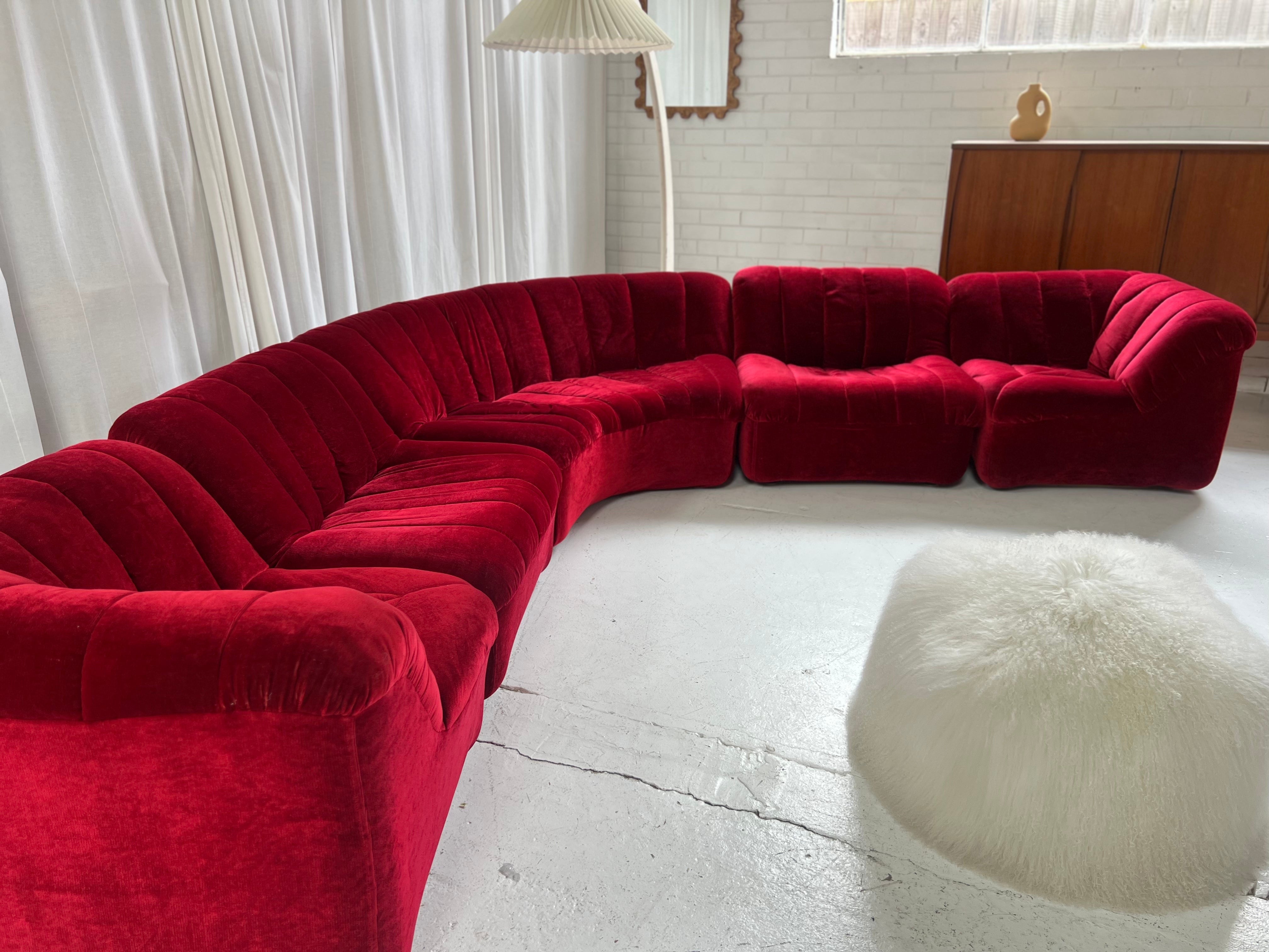 Vintage Featherston Numero Sofa Set - Ruby Velvet – Mood Objects